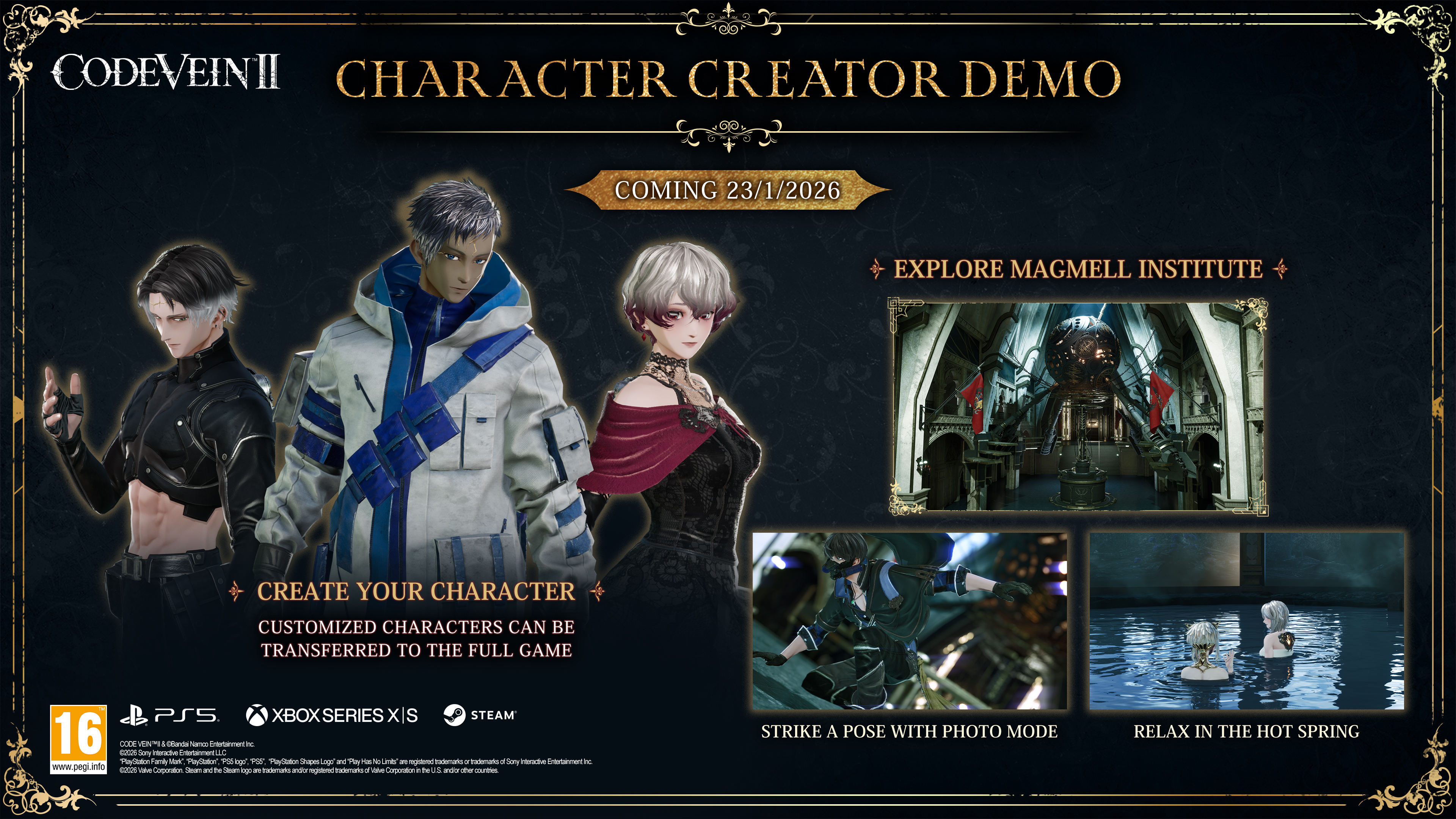 Code Vein II Character Creator Demo is available today | Bandai Namco ...