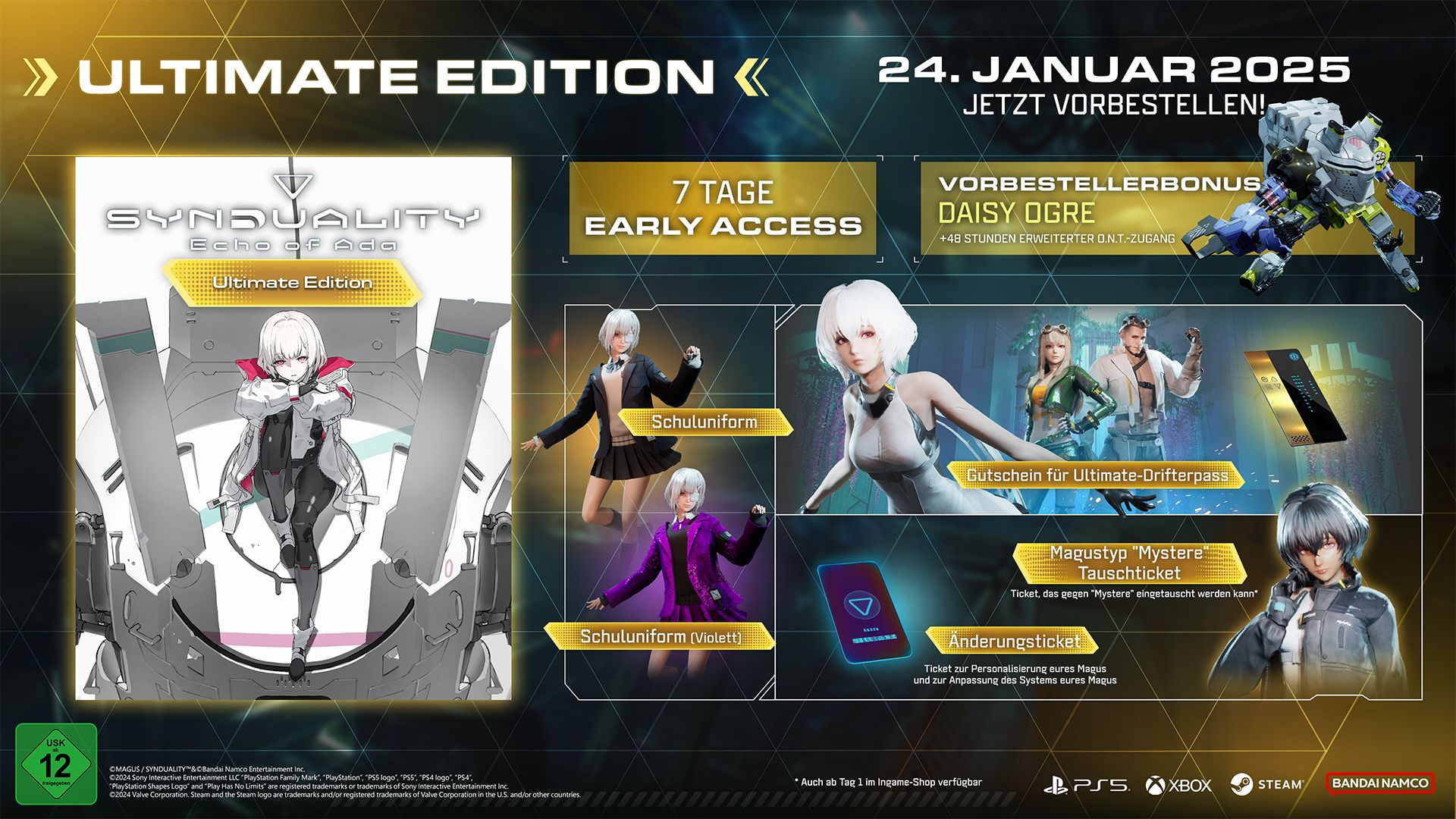 Erlebe Sci-Fi-Abenteuer mit SYNDUALITY Echo of Ada, ab 24. Januar 2025 | Bandai Namco Europe